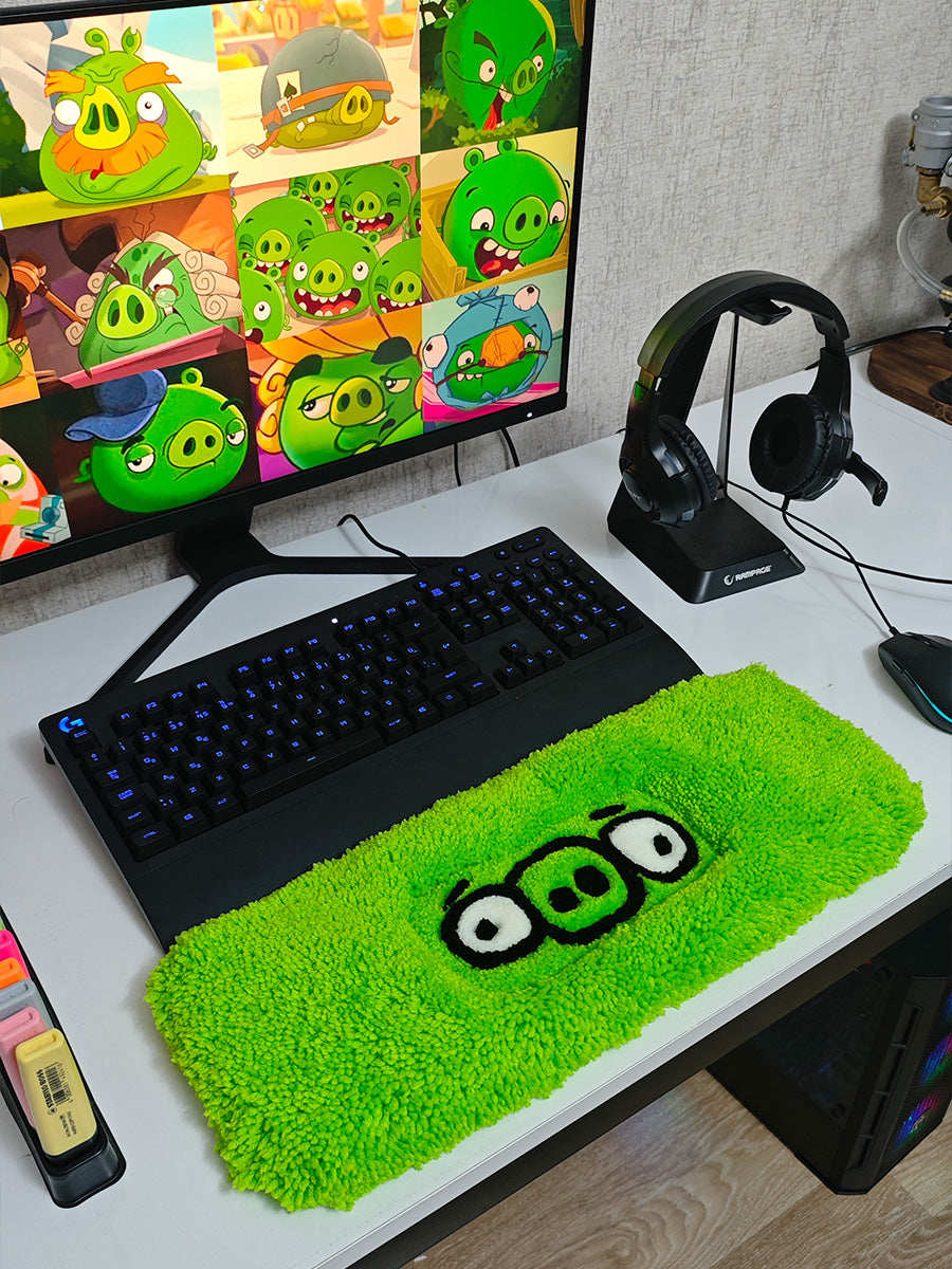 Pig Angry Birds Klavye Pad - Yumuşak Gaming Klavye Padi Tufting Halısı ...